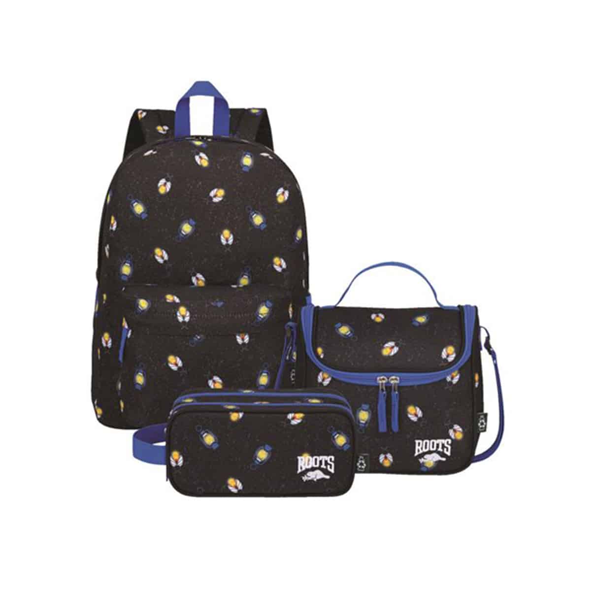 Ens Roots sac, etui et boite a lunch mouche noir – Copie extra