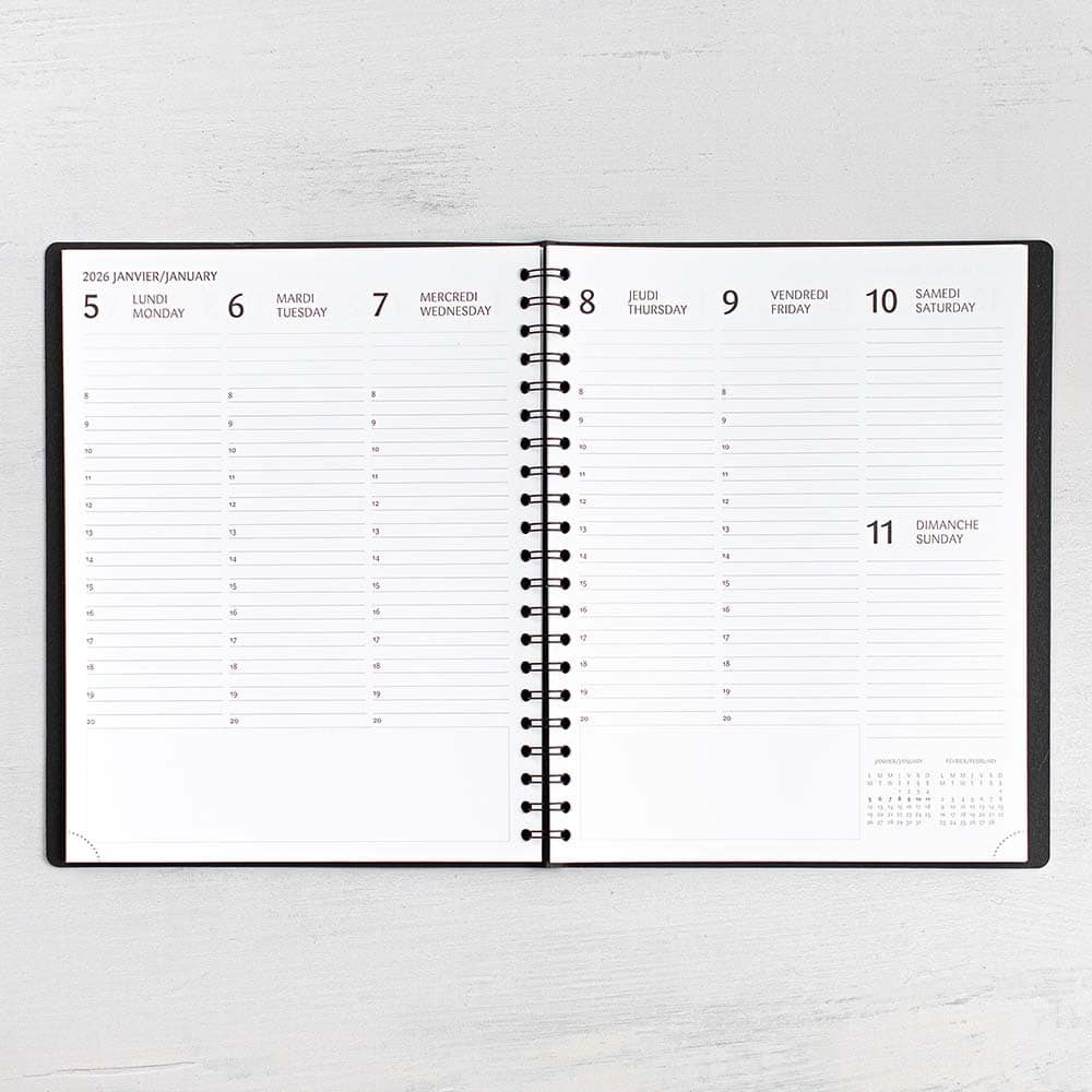 Agenda académique W.Maxwell 2025-2026 Maxi noir – Copie extra